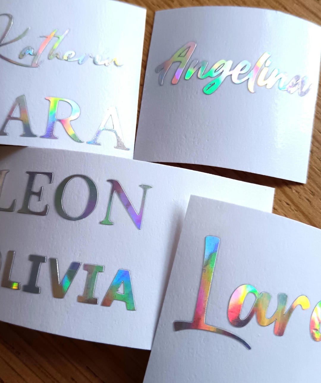 Custom Rainbow Holographic Name Decal – Personalized Metallic Sticker ...