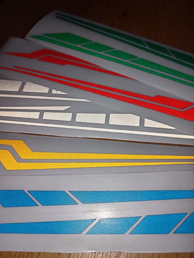 Reflective Geometry Stripe Decals: Fluorescent Car, Bicycle, Helmet ...