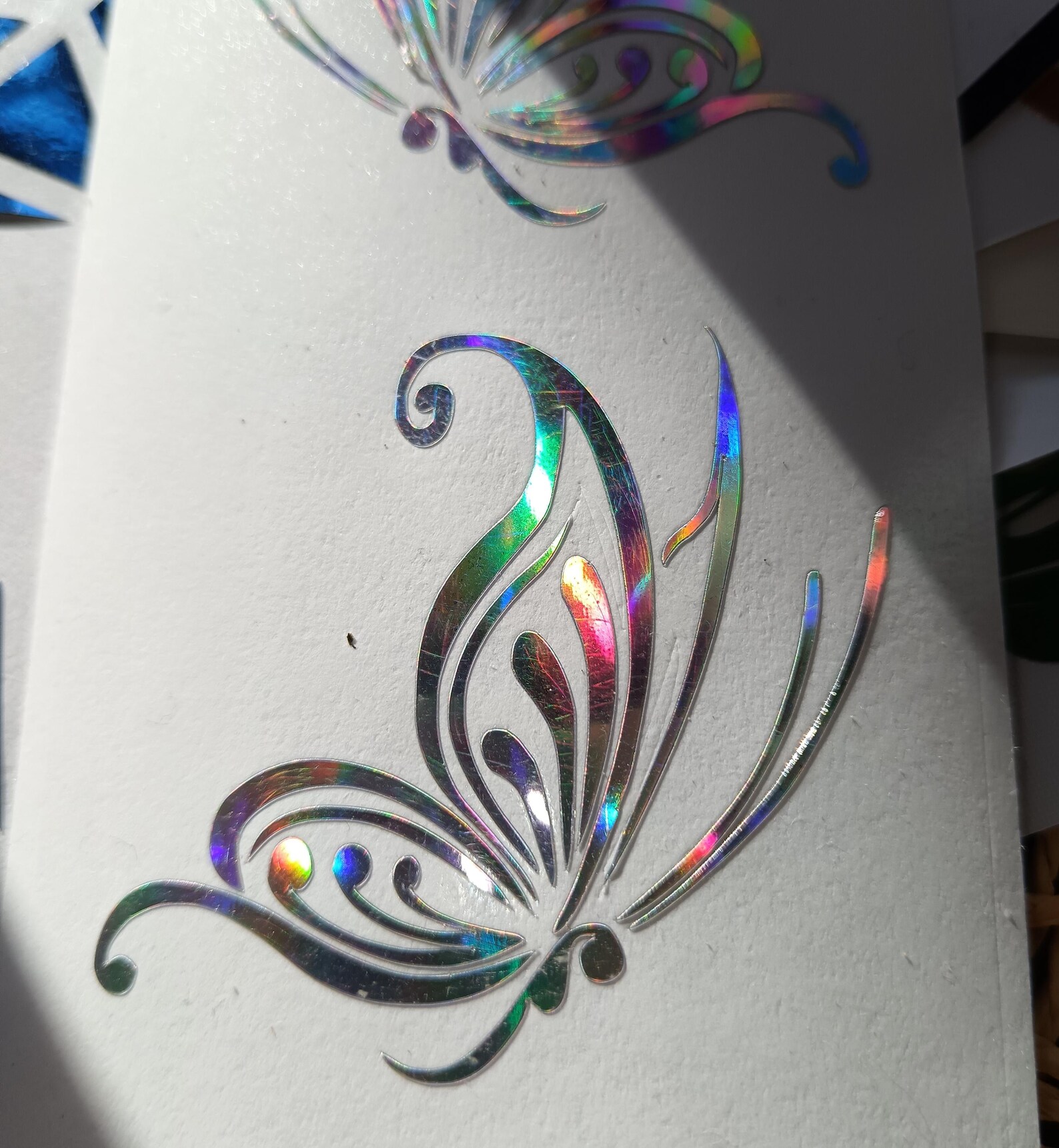 Set of 6 Chrome Holographic Butterflies Decals, Fun Metallic ...