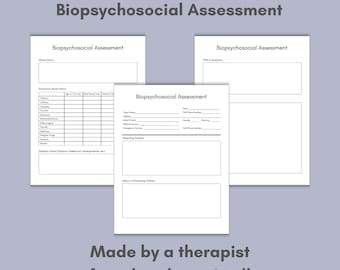 Biopsychosocial Assessment Template PDF, Fillable, Therapy Diagnostic ...