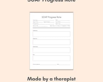 Simple SOAP Note Template for Therapists, PDF Fillable & Editable ...