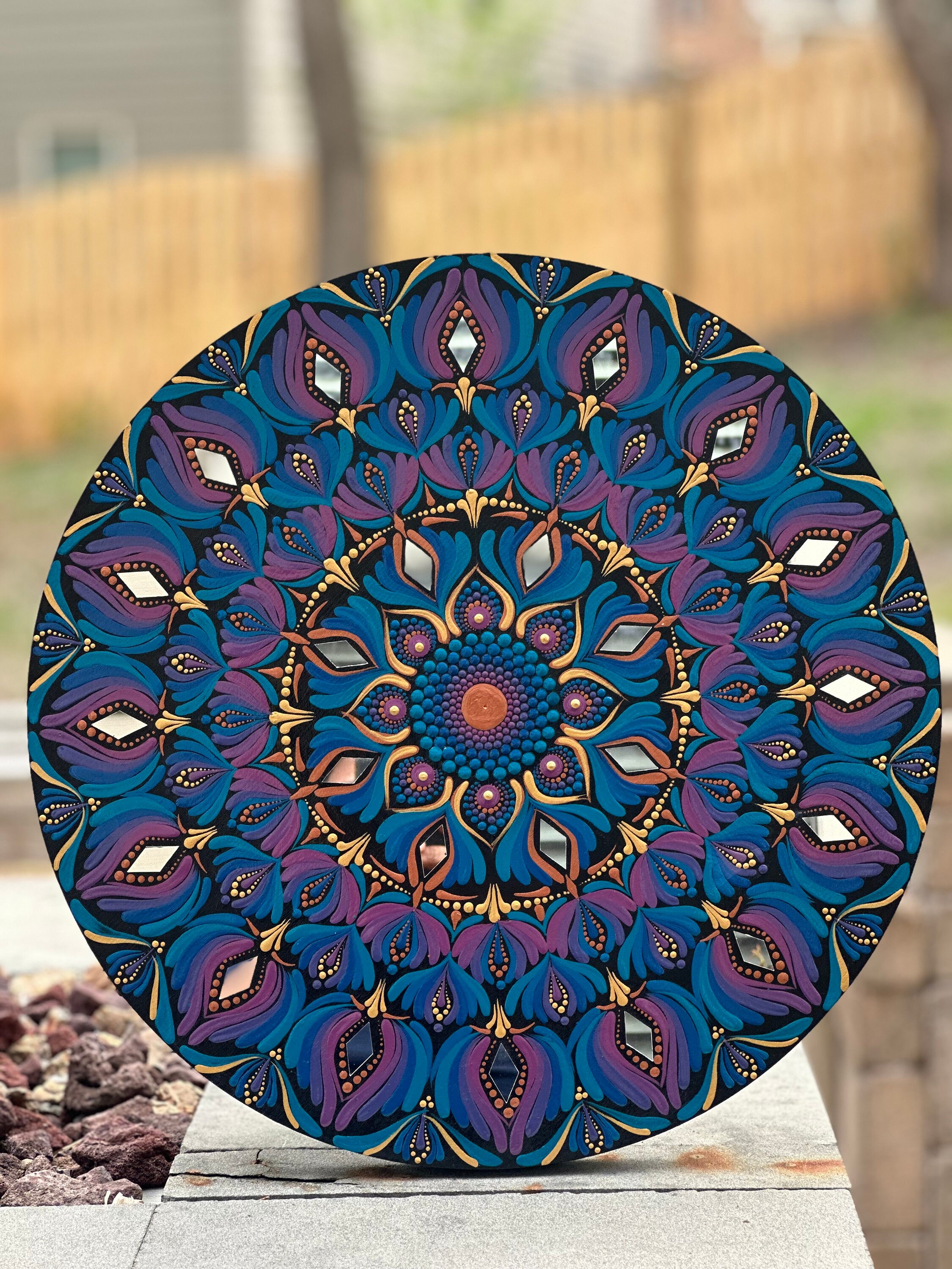 16” Handmade Mandala Art - Etsy
