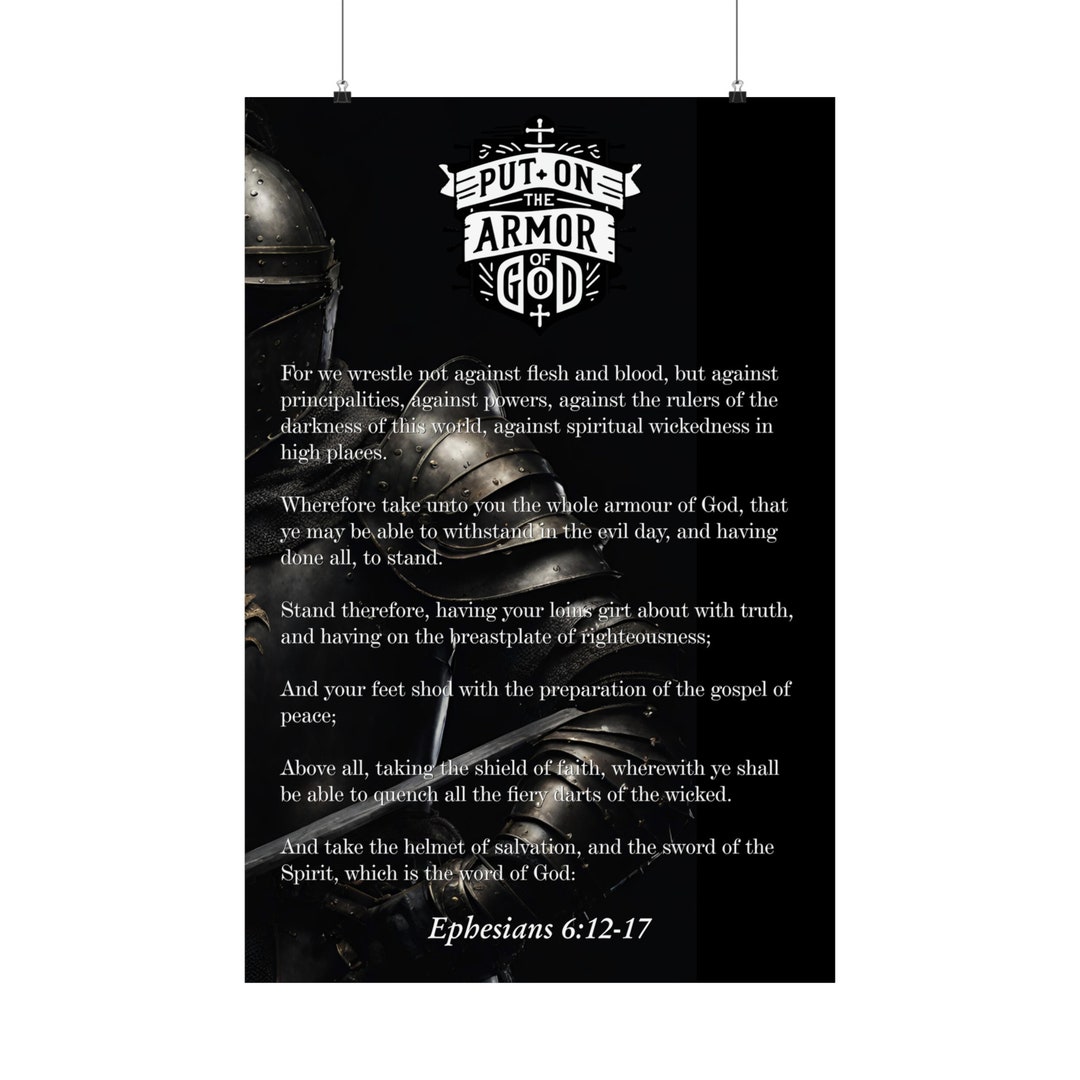Armor of God Poster Matte Vertical Christian Poster - Etsy