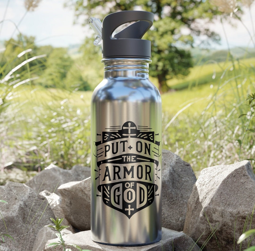 Armor of God Personalized Stainless Steel 20 Oz Water Bottle, Christian ...
