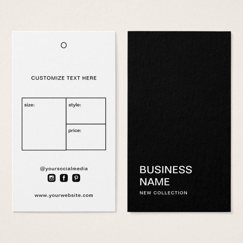 Custom Rectangle Clothing Hang Tags, Price Tags, Produce Tags With ...