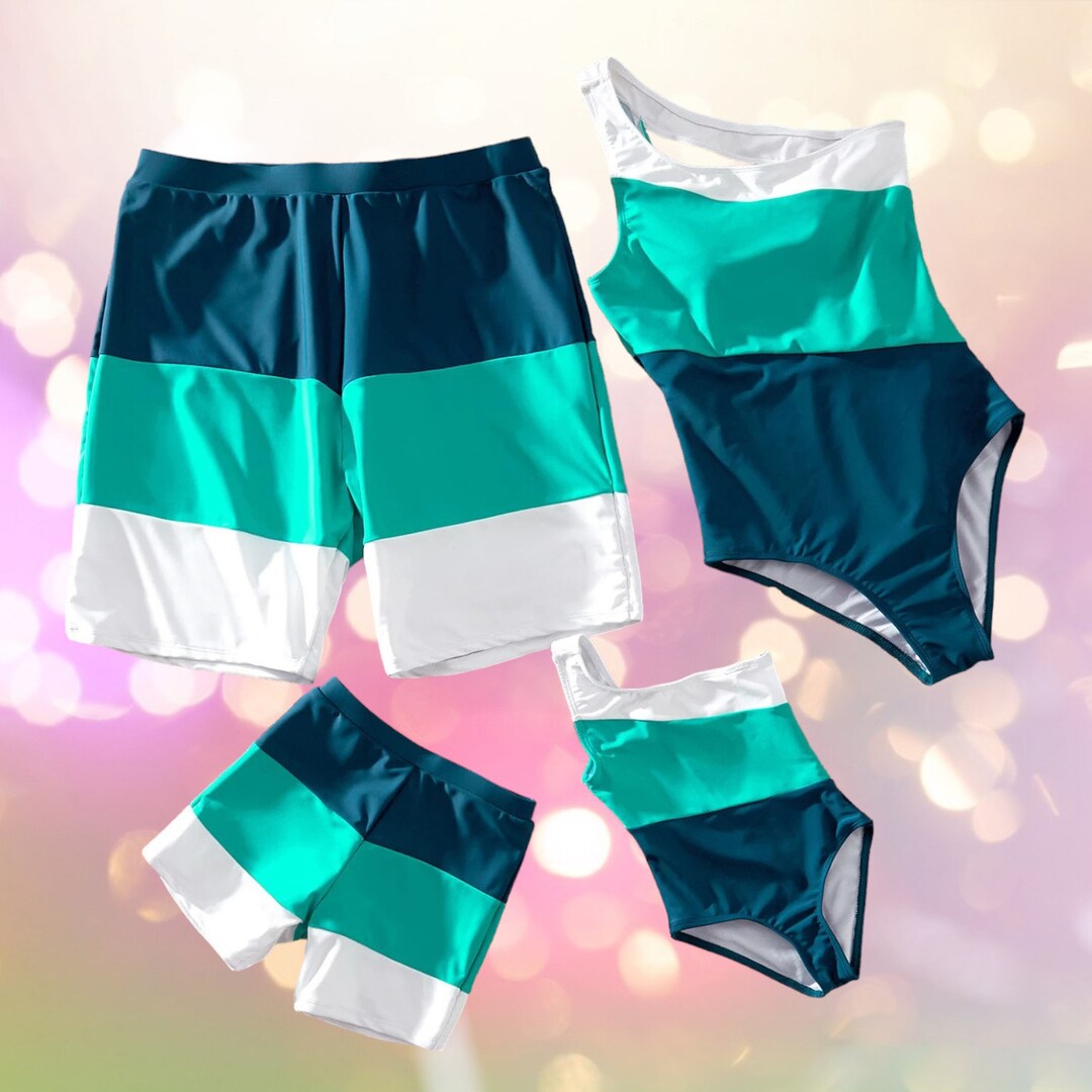 Family Swimsuit Set, Summer Swimsuit Family Matching Outfits Swimsuits ...