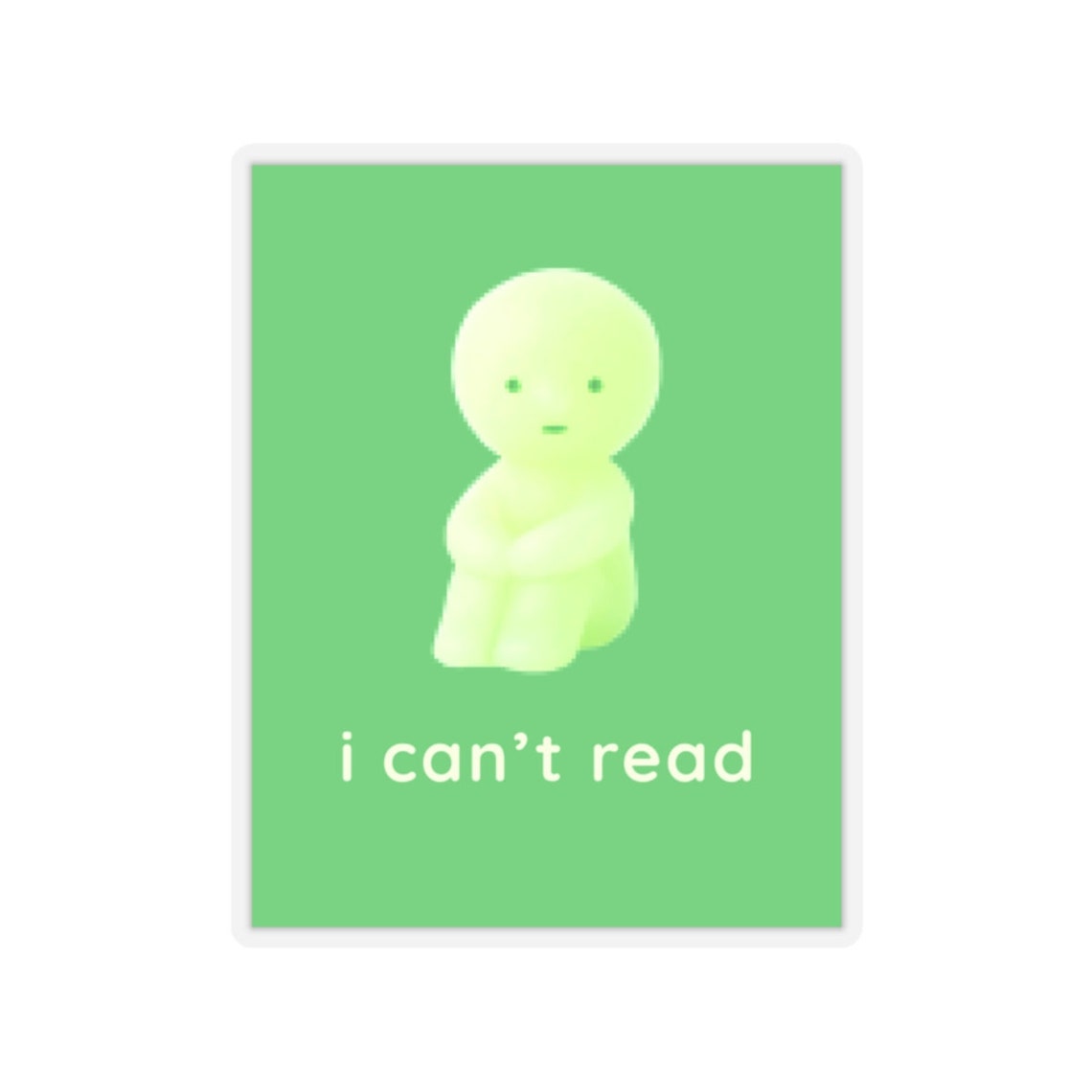 Smiski "i Can't Read" Sticker - Etsy