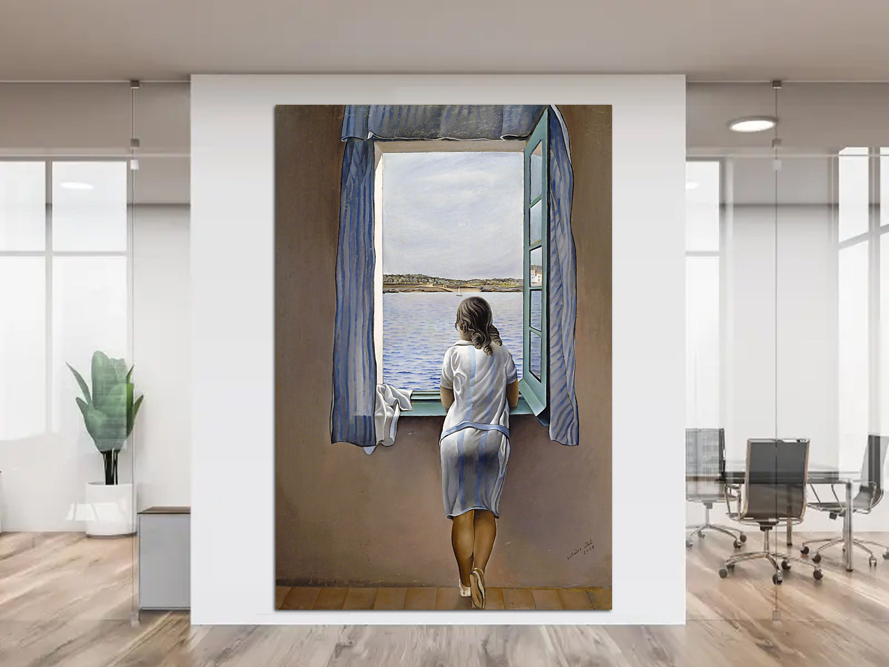 Salvador Dali Figure at A Window Canvas Print Bright Etra Large ...