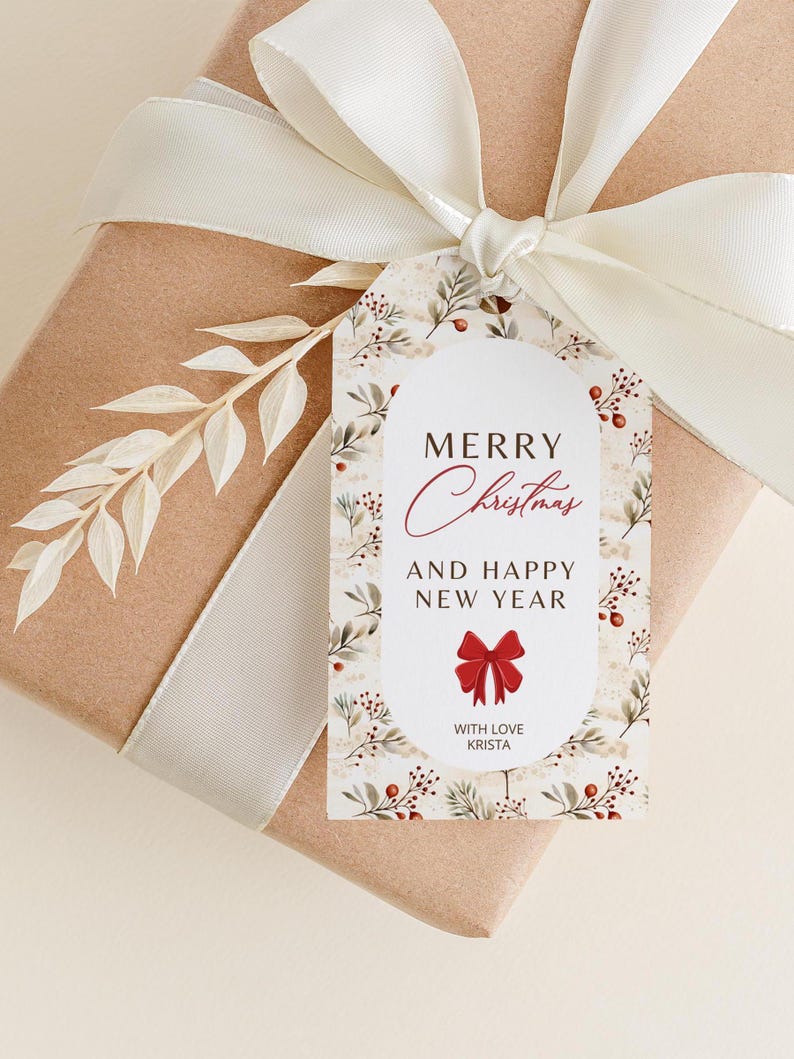 Merry Christmas Gift Tag Printable, Printable Christmas Gift Tag ...