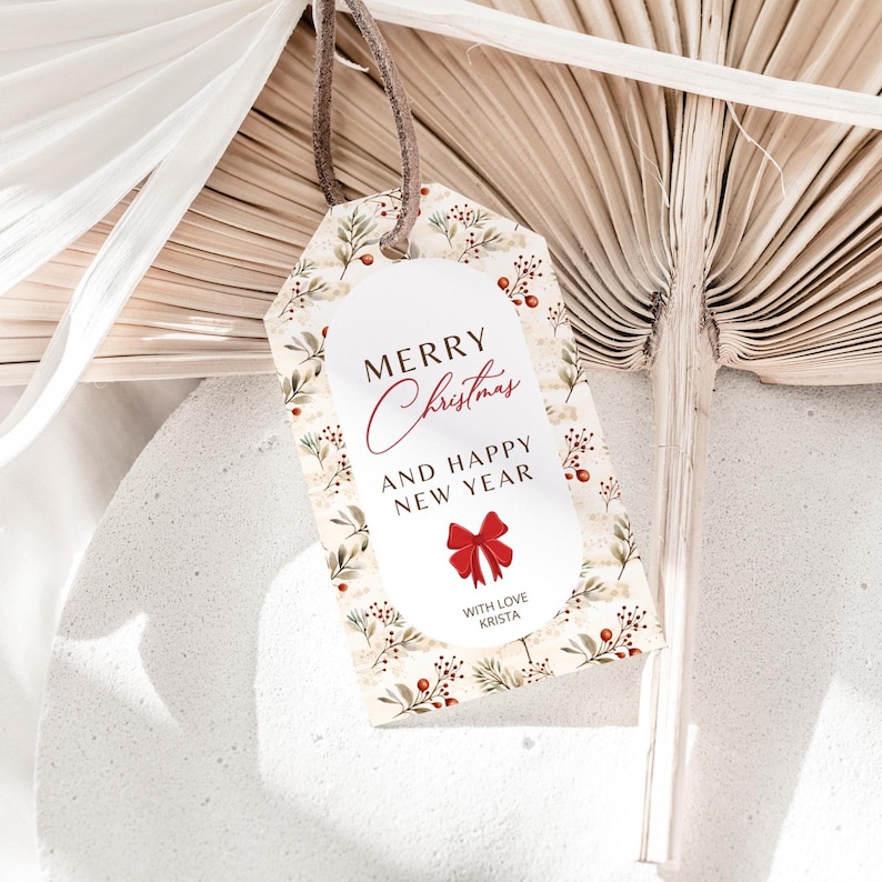 Merry Christmas Gift Tag Printable, Printable Christmas Gift Tag ...