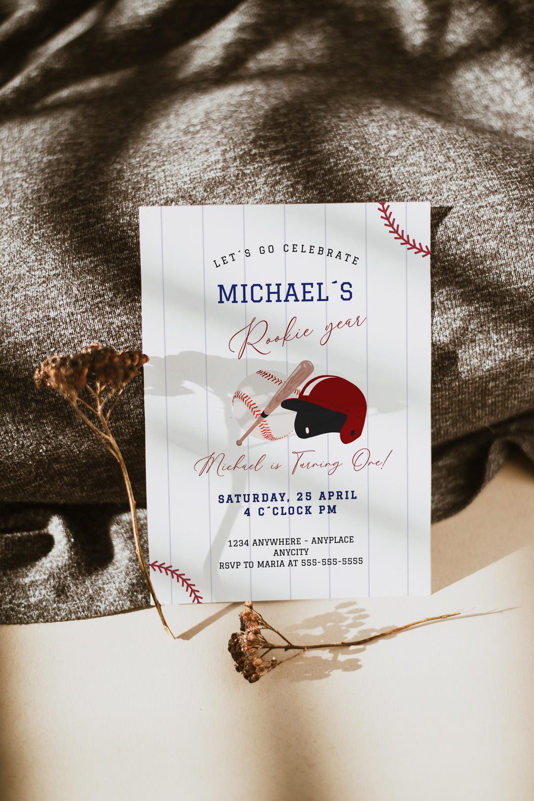 Baseball Party Invitation Template Modern Baseball Boy Birthday Party ...