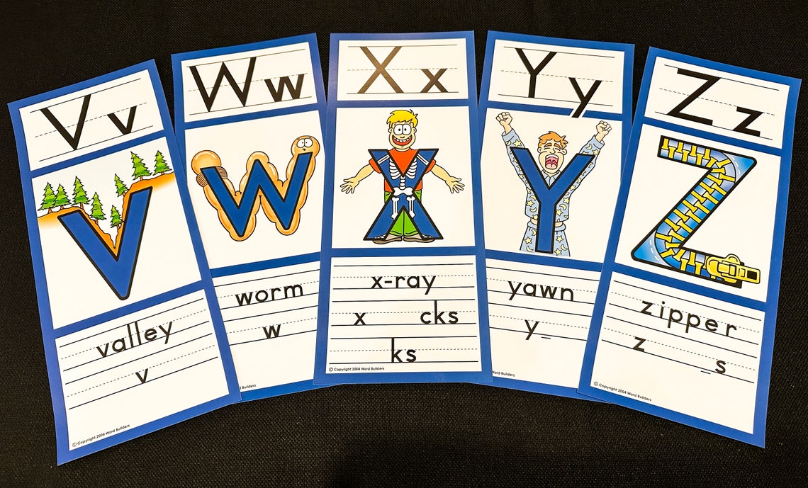 Alphabet ABC Wall Cards Letters Vowels Digraphs Word Builders Phonics ...