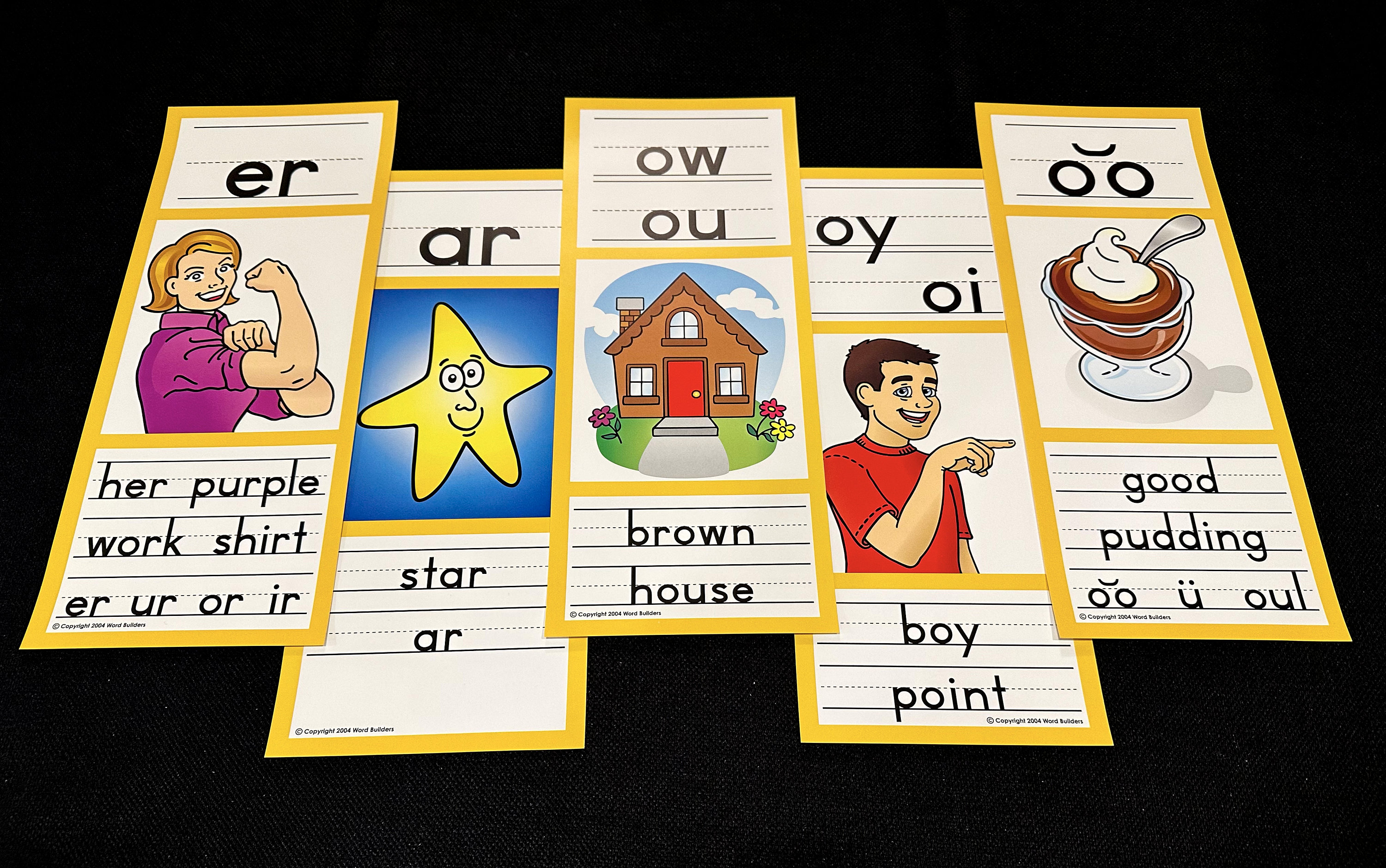 Alphabet ABC Wall Cards Letters Vowels Digraphs Word Builders Phonics ...