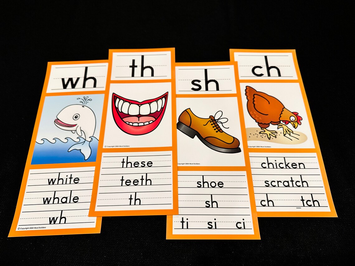 Alphabet ABC Wall Cards Letters Vowels Digraphs Word Builders Phonics ...