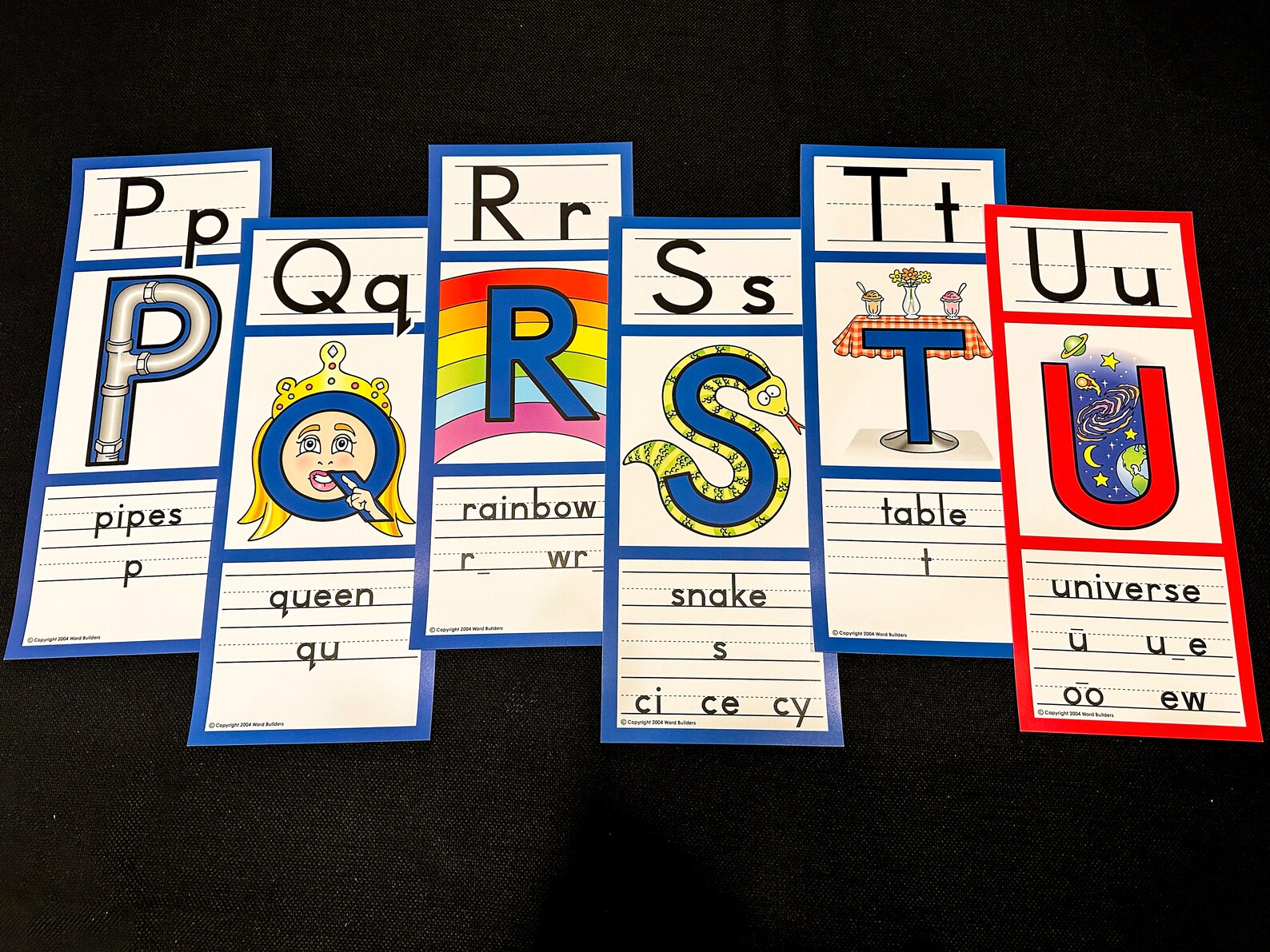 Alphabet ABC Wall Cards Letters Vowels Digraphs Word Builders Phonics ...