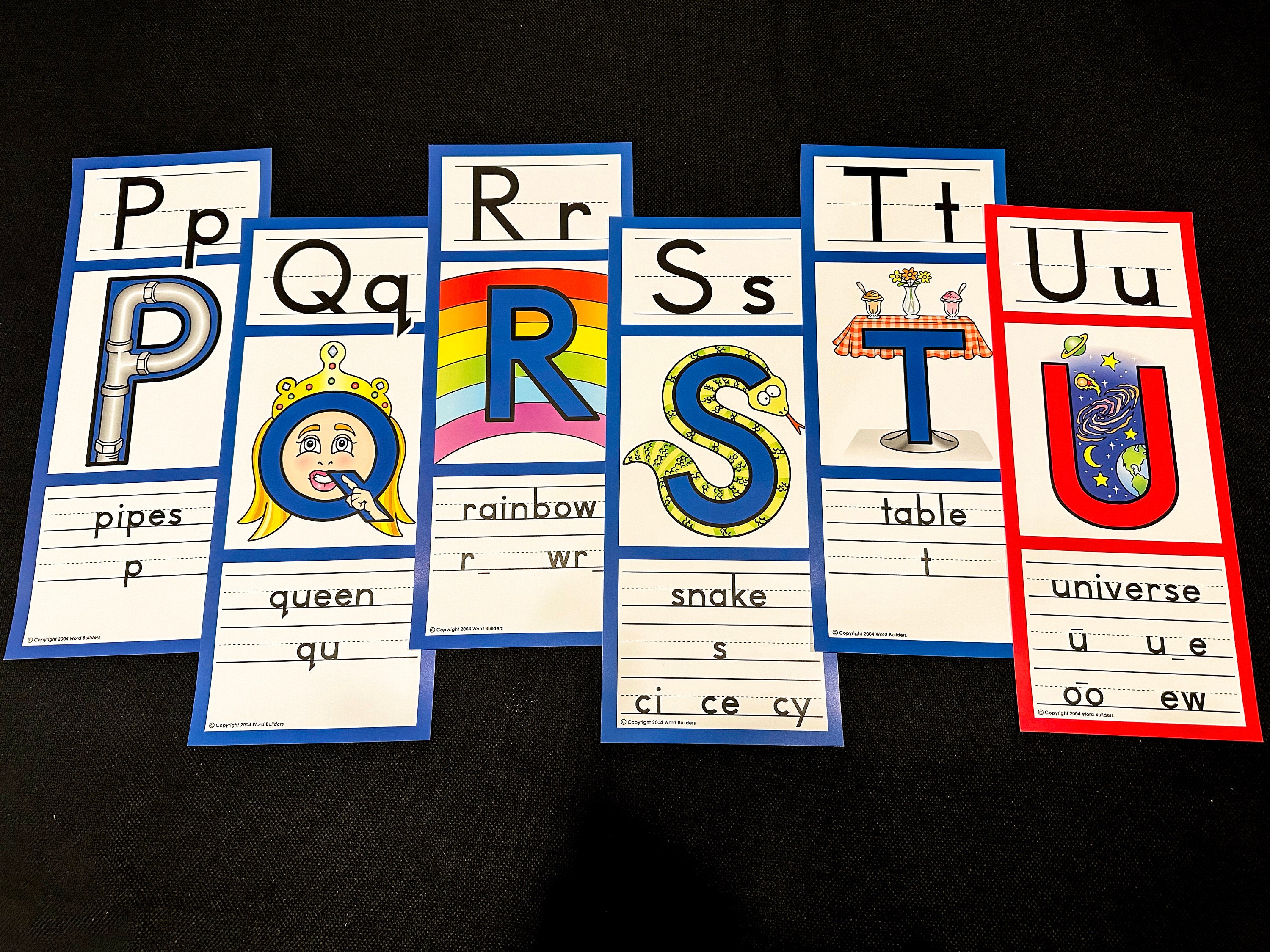 Alphabet ABC Wall Cards Letters Vowels Digraphs Word Builders Phonics ...