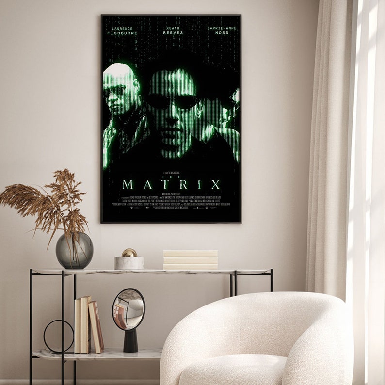 Vintage the Matrix Movie Poster, Quality Canvas Print, Custom Poster ...