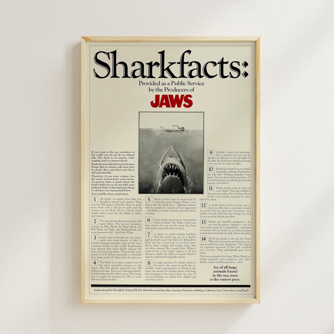 Vintage JAWS Classic Movie Poster, Quality Canvas Print, Custom Poster ...