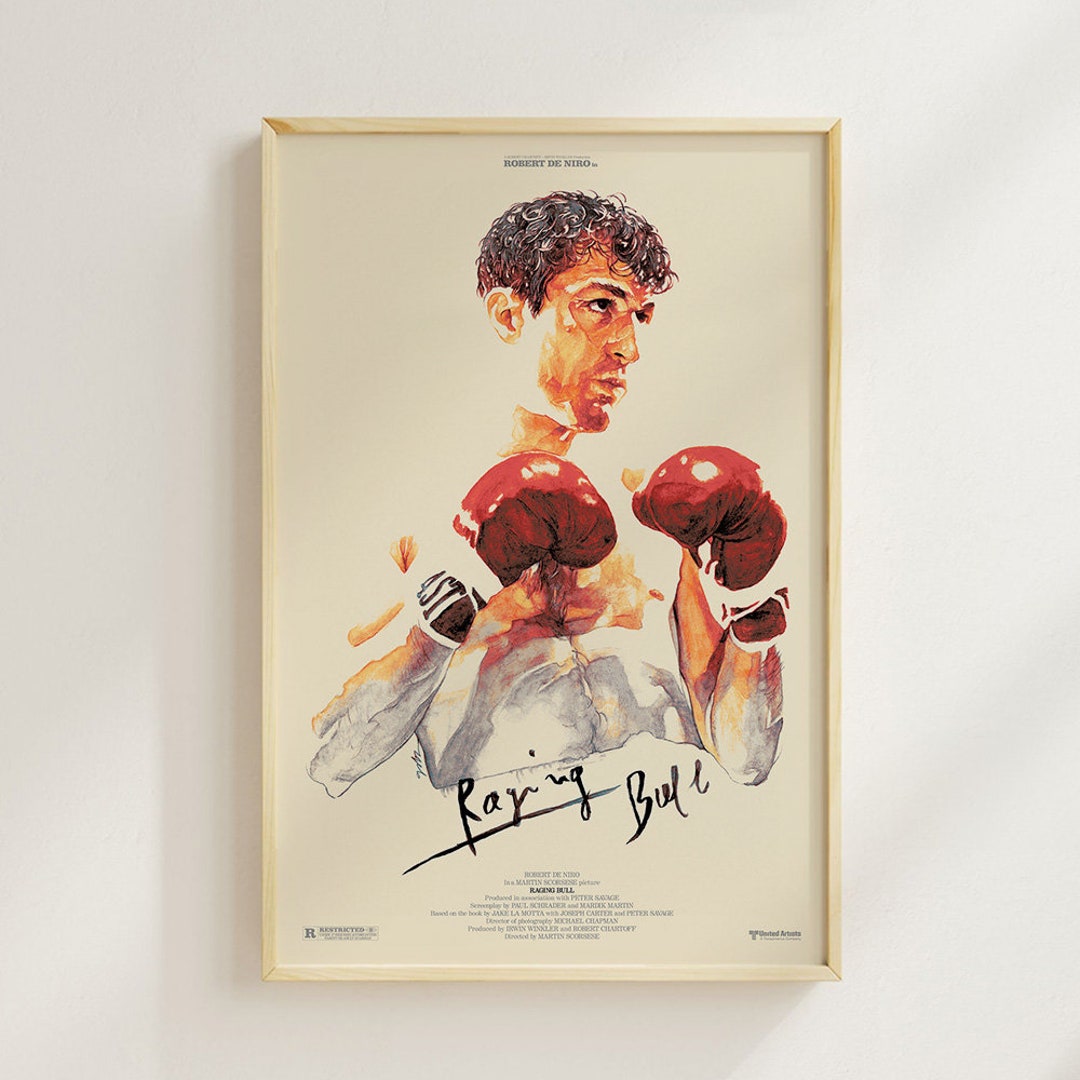 Vintage Raging Bull Classic Movie Poster, Quality Canvas Print, Custom ...