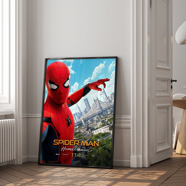 Spiderman Homecoming Movie Poster, Quality Canvas Print, Custom Poster ...
