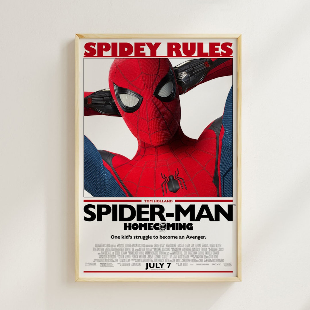 Spiderman Homecoming Movie Poster, Quality Canvas Print, Custom Poster ...