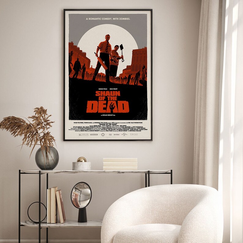 Shaun of the Dead Movie Poster, Quality Canvas Print, Custom Poster ...