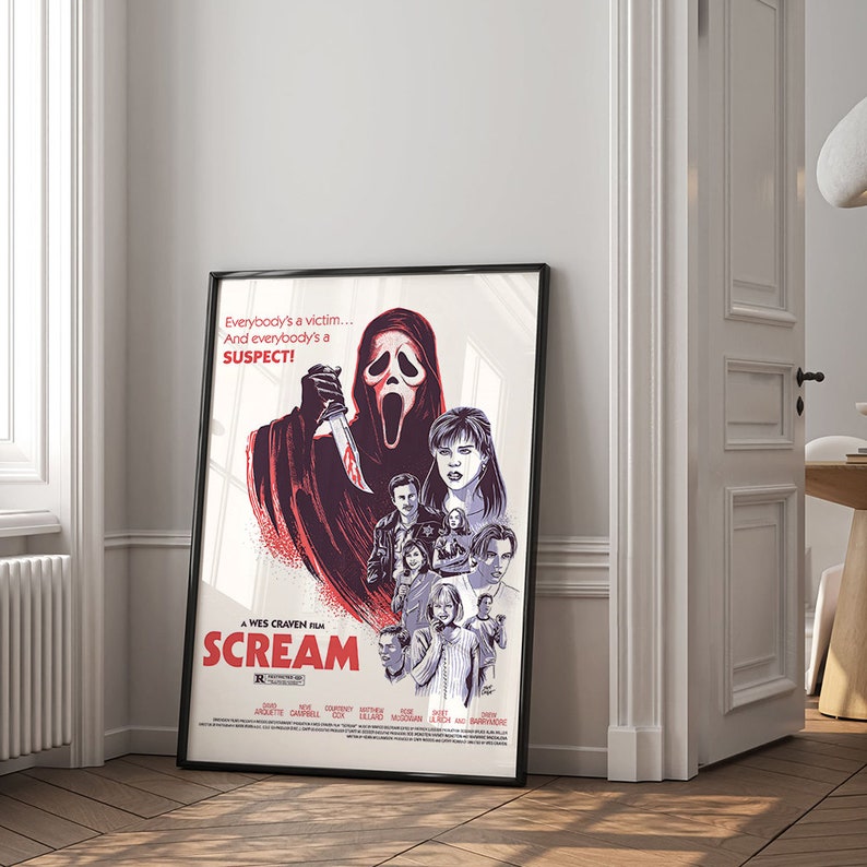 Scream Classic Retro Horror Movie Poster, Quality Canvas Print, Custom ...