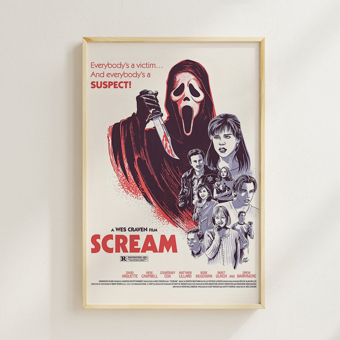 Scream Classic Retro Horror Movie Poster, Quality Canvas Print, Custom ...