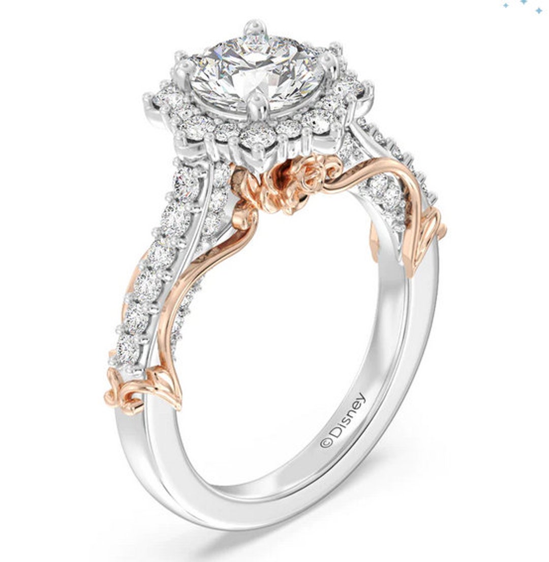 Enchanted Star VVS Moissanite Diamond 14K Gold Finish Belle Halo ...