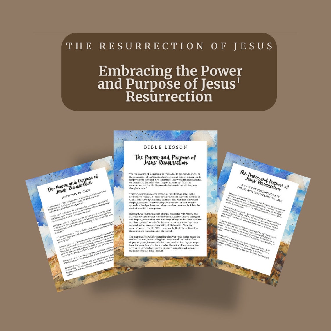 Bible Lesson the Resurrection of Jesus - Etsy