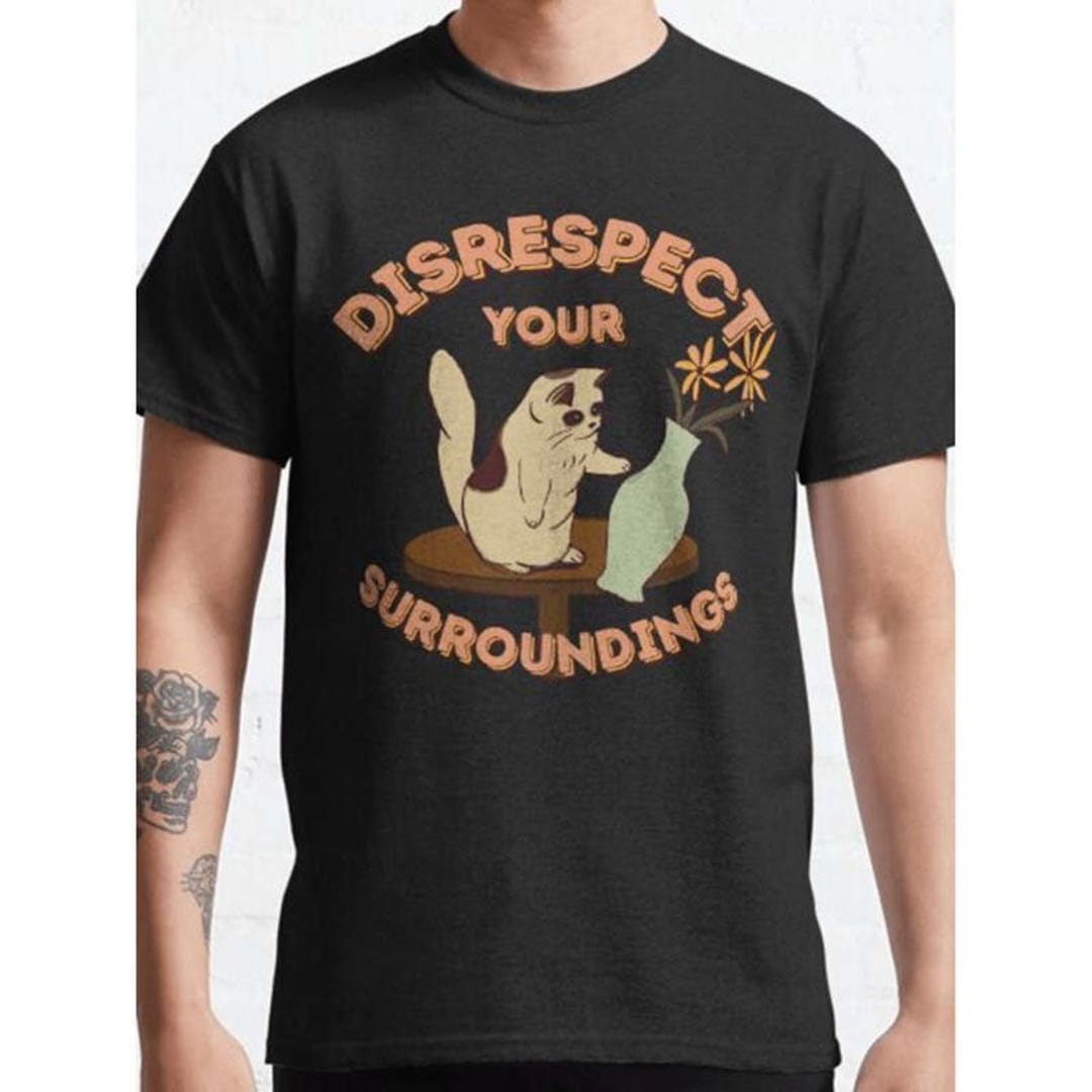 Disrespect Your Surroundings Shirt, Funny Meme Cat Shirt, Funny Hoodie ...