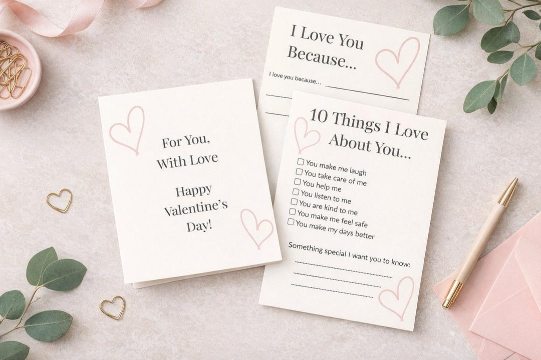 I Love You Because Fill-in Valentine | Meaningful Keepsake (digital ...