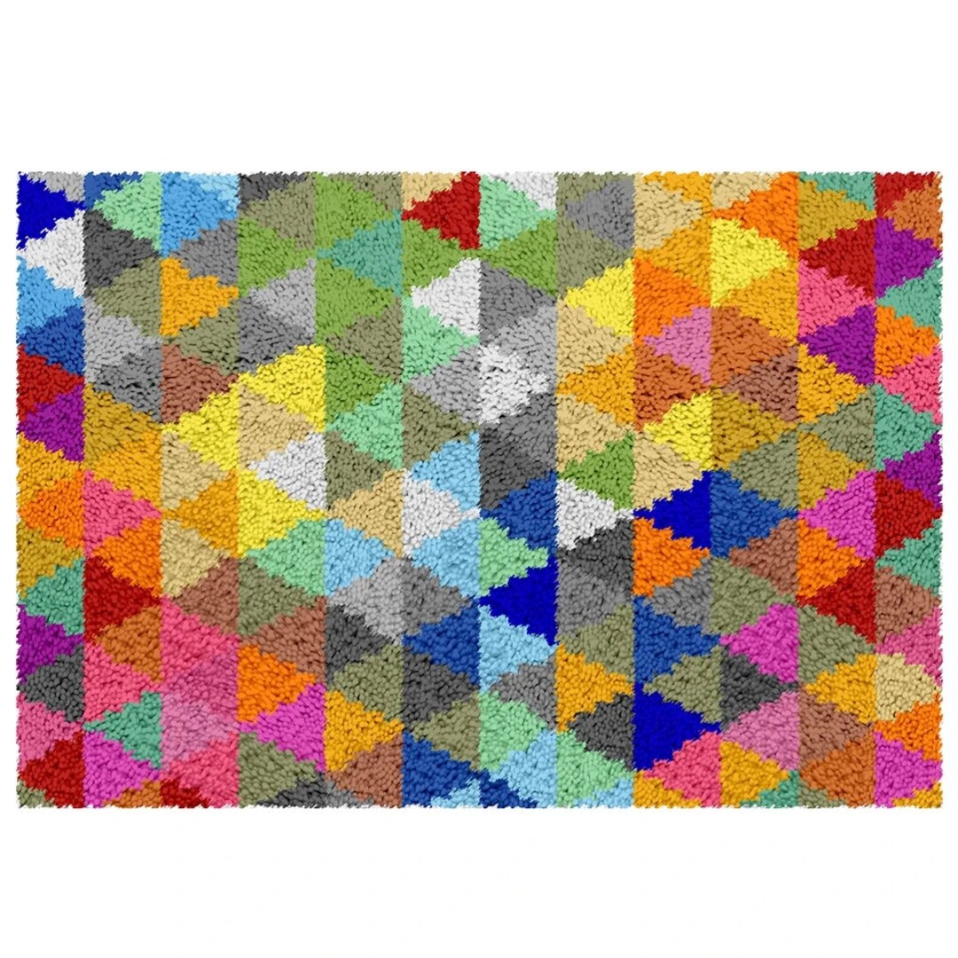 Geometric Rug Latch Hook Kit - Craft Kits - Rug Making Kit - Etsy