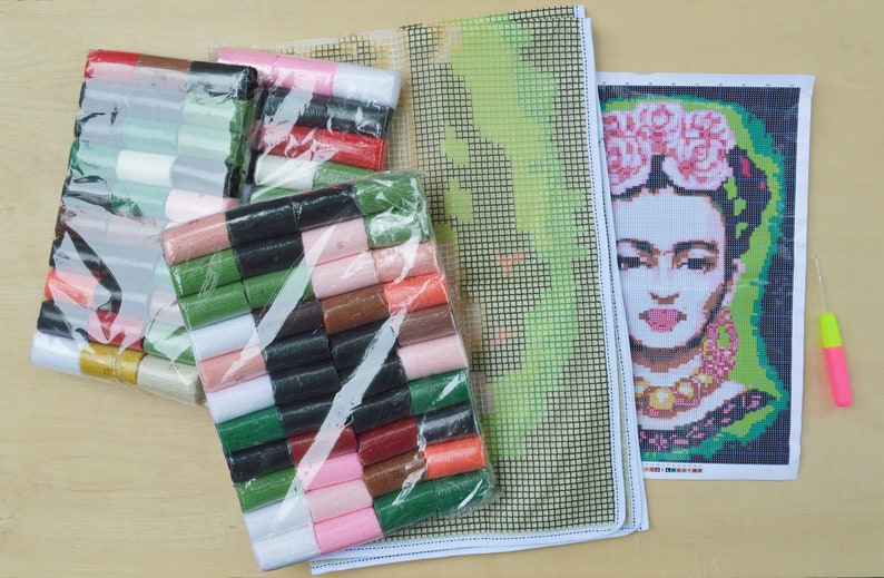 Frida Kahlo Latch Hook Kit - Rug Hooking Craft Kits - Folk Art Wall Art ...