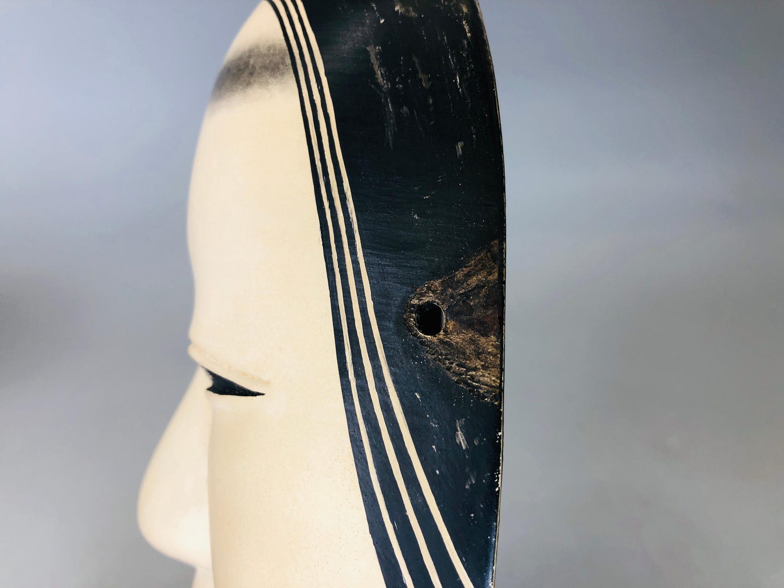 Y6223 [VIDEO] NOH Mask Wood Carving Signed Koomote Japan Antique Omen ...