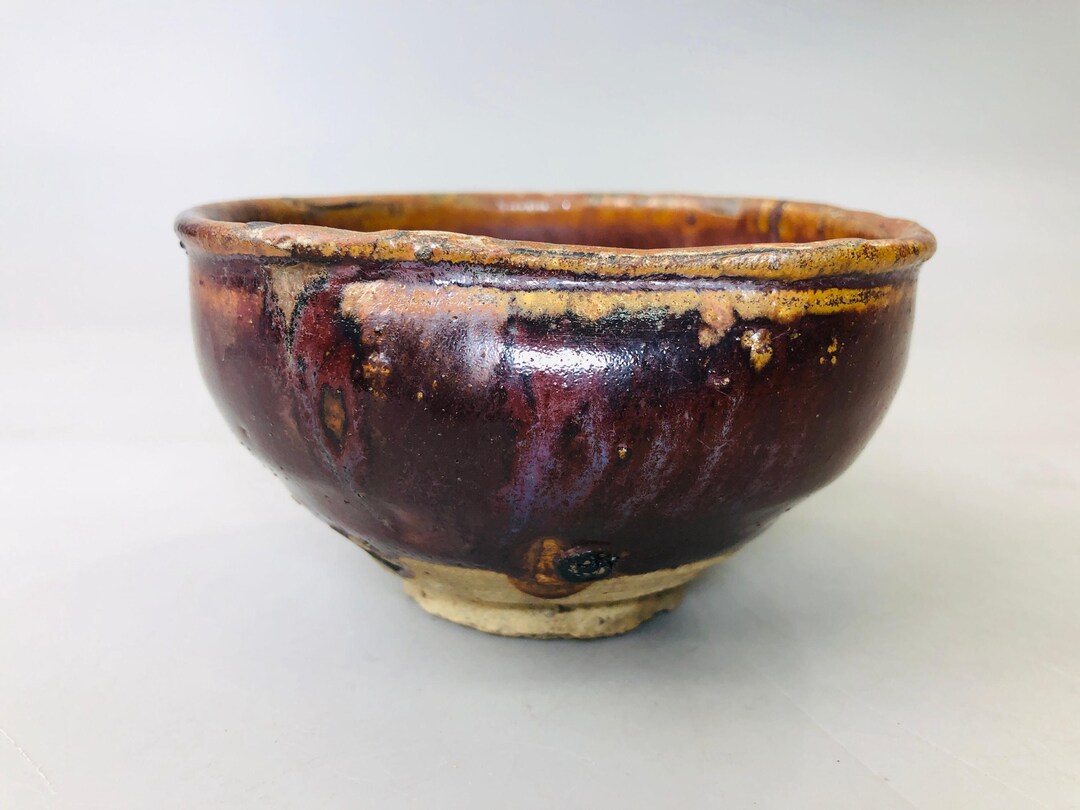 Y6148 [VIDEO] CHAWAN Seto-ware Tenmoku Bowl Japan Antique Tea Ceremony ...
