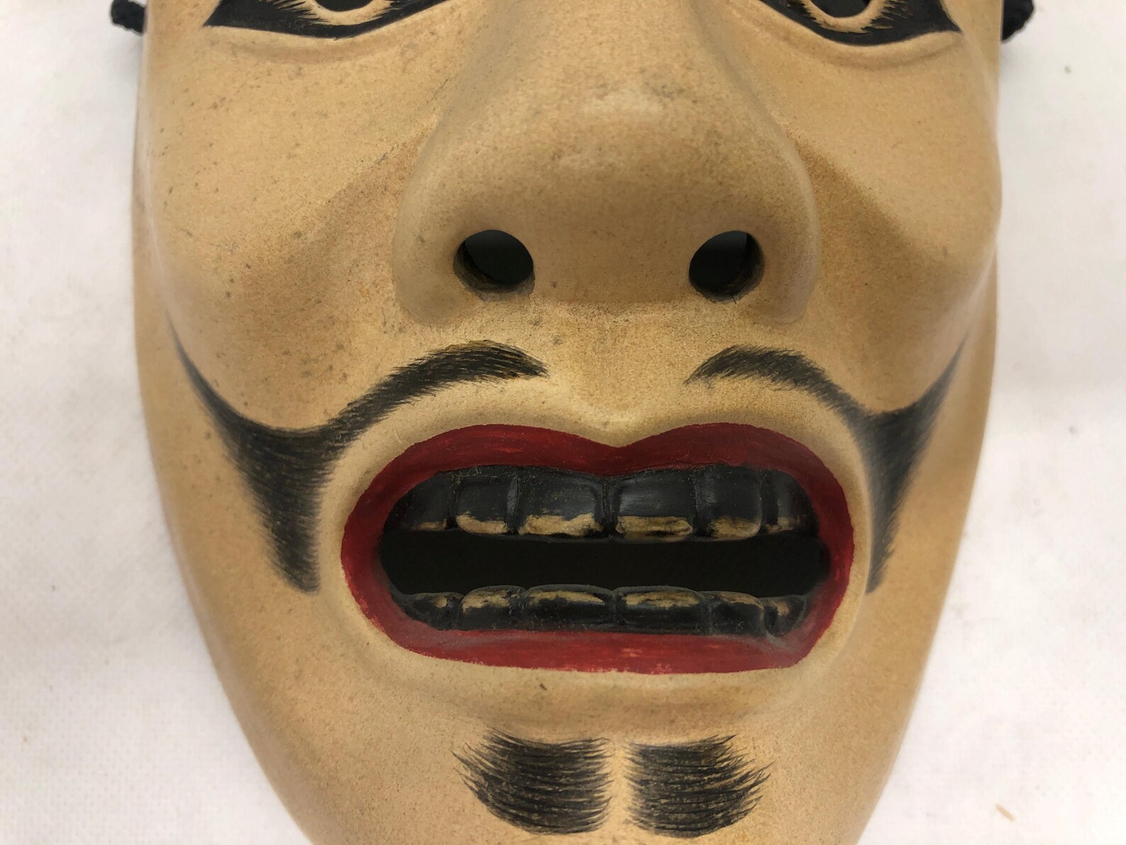 Y4663 NOH MASK Wood Carving Shintai Signed Japan Antique Omen Dance ...
