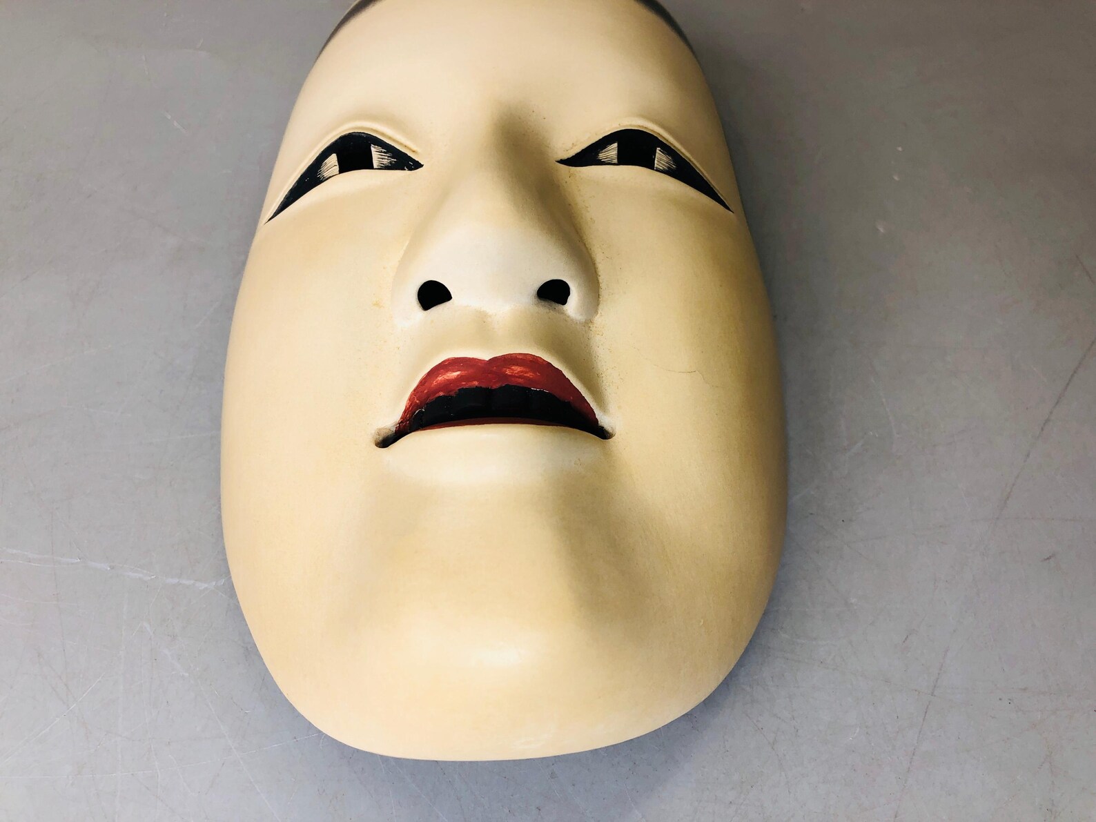 Y6223 [VIDEO] NOH Mask Wood Carving Signed Koomote Japan Antique Omen ...