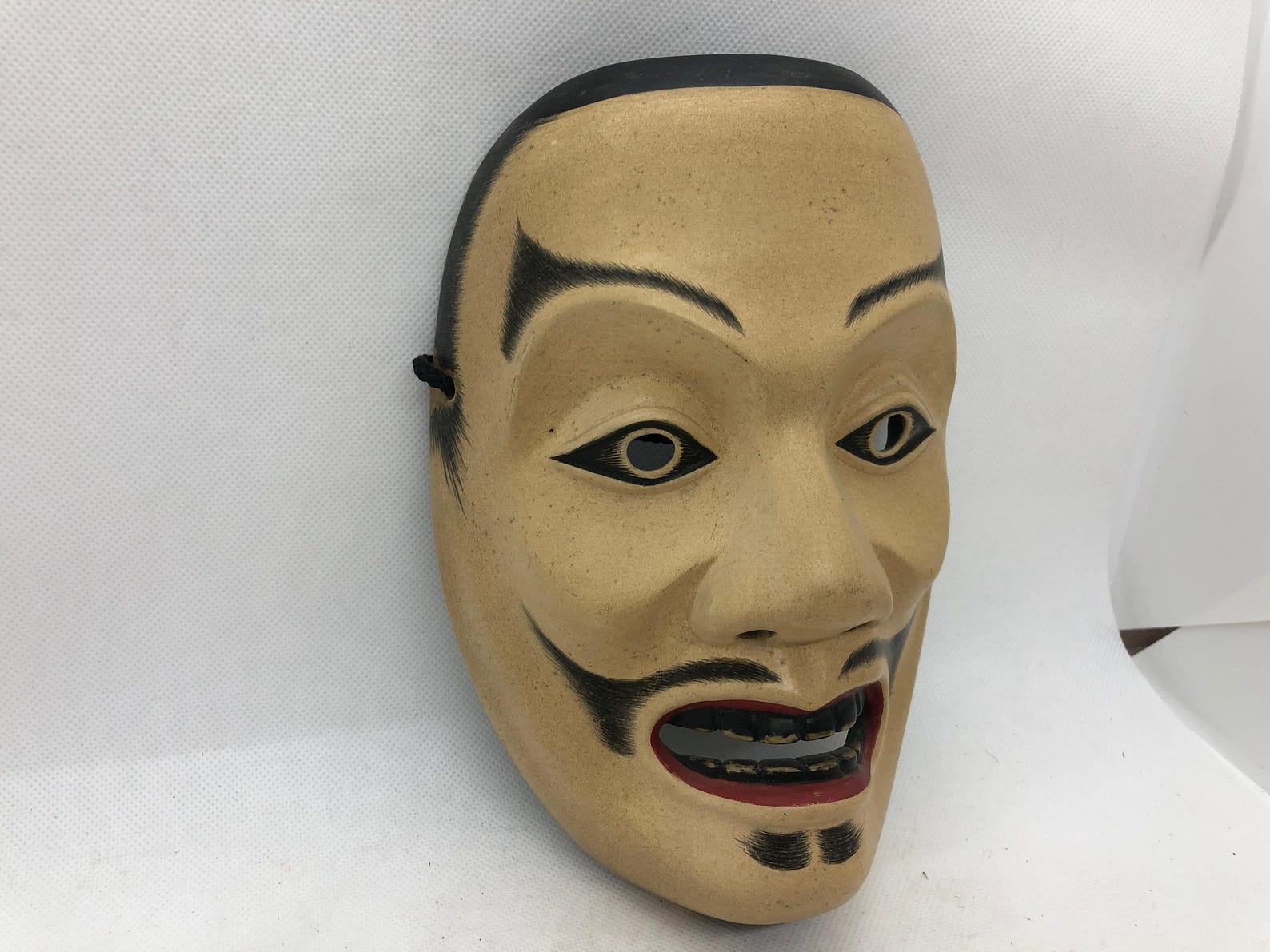 Y4663 NOH MASK Wood Carving Shintai Signed Japan Antique Omen Dance ...
