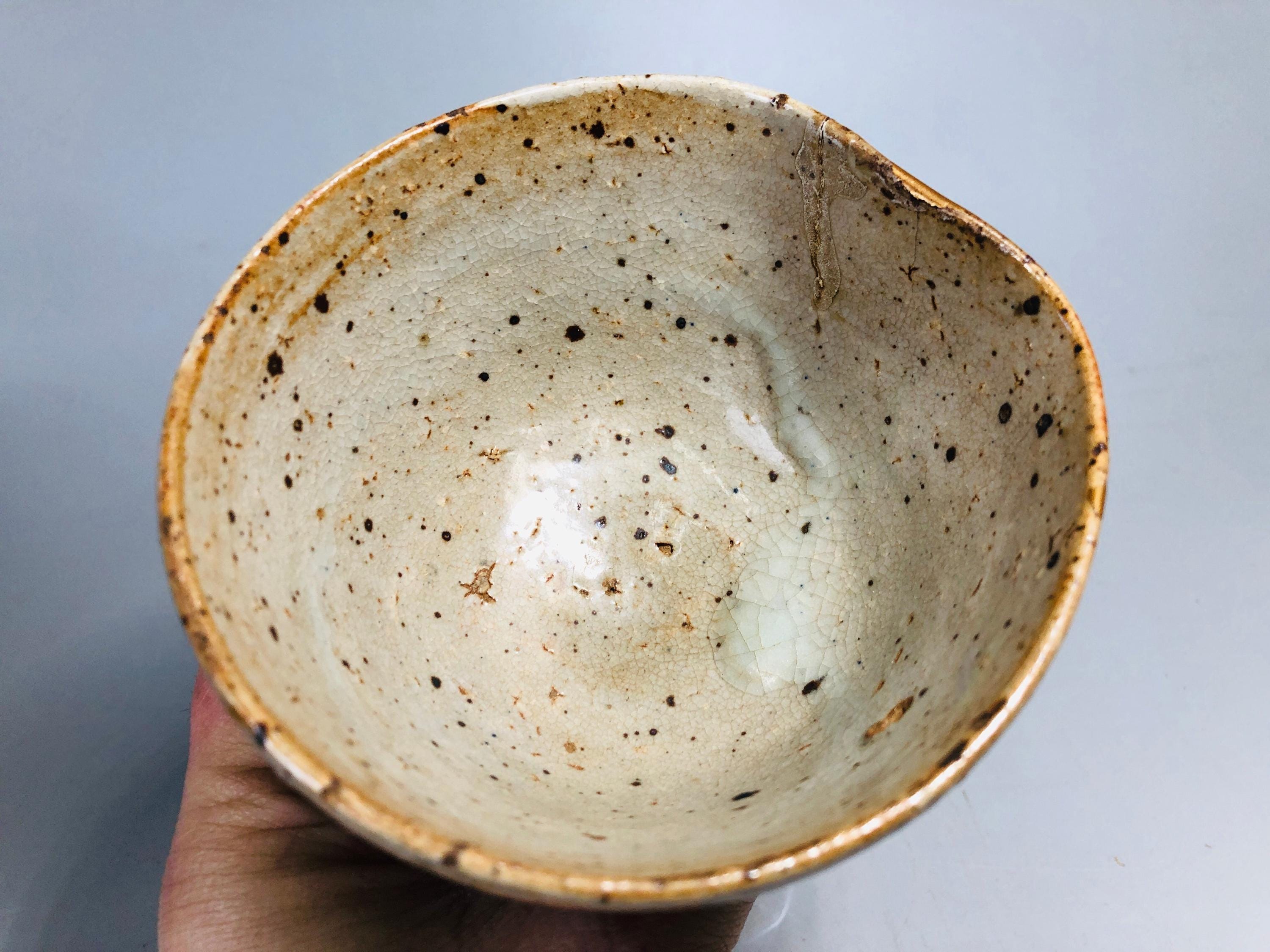 Y7169 CHAWAN Rengetsu Bowl Signed Box Kintsugi Japan Antique Tea ...