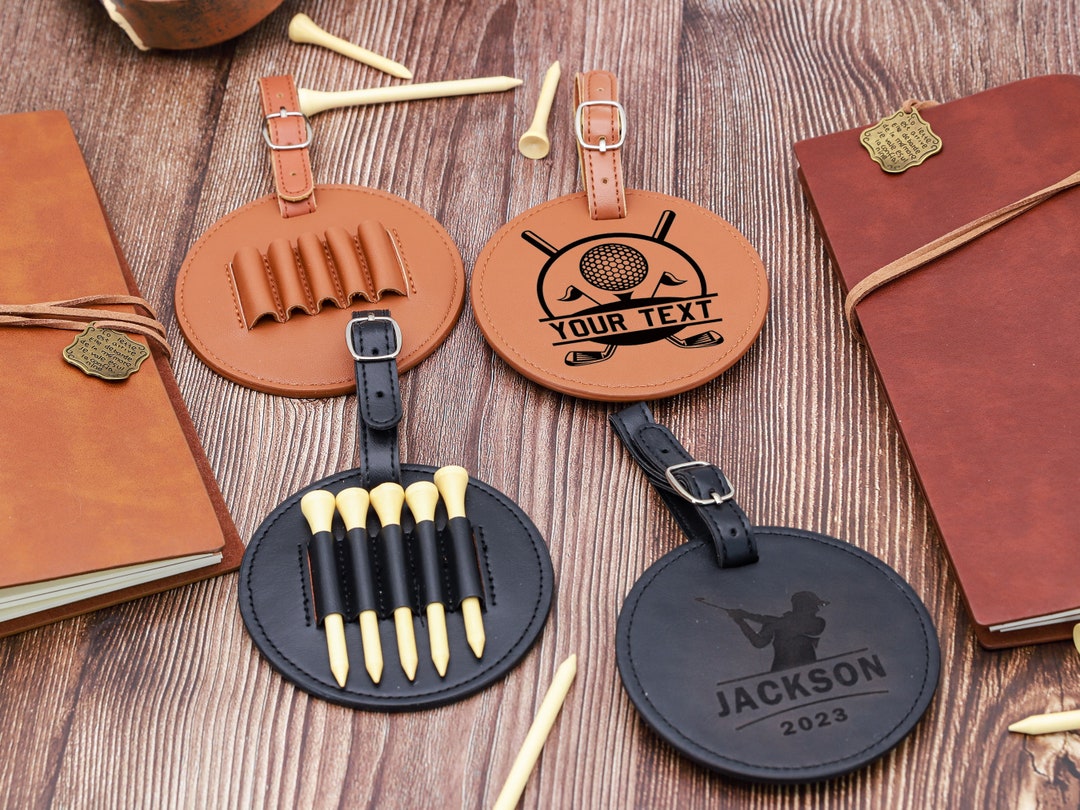 Personalized Leather Golf Bag Tag Custom PU Leather Engraved Golf Tee ...