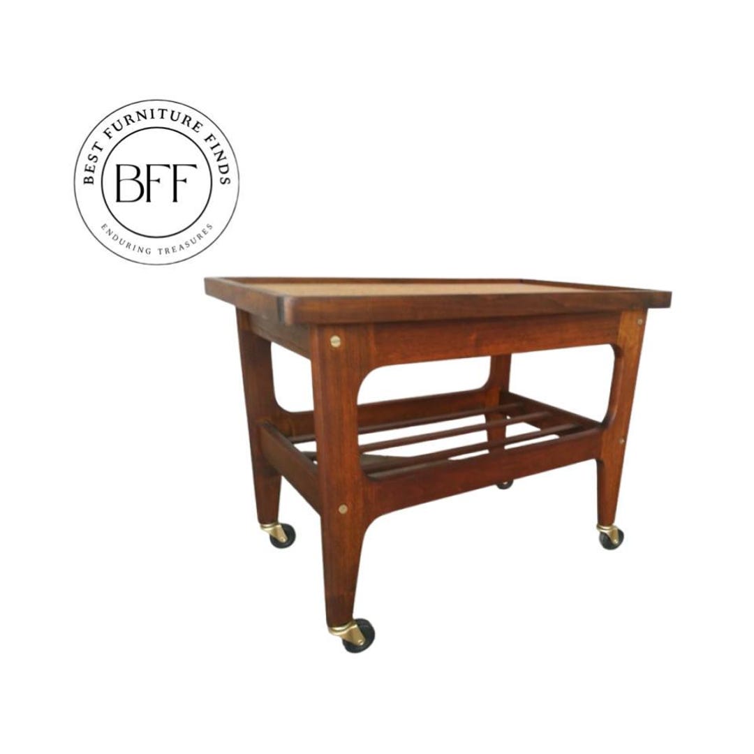 Vintage MCM Serving Cart With Wheels - Etsy