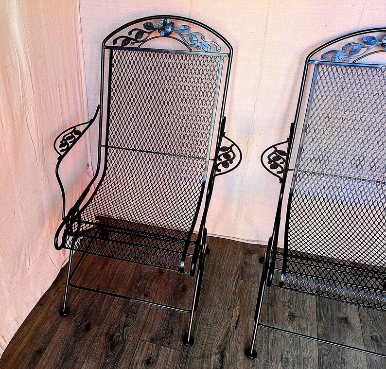 4 Vintage Wrought Iron Rocking Chairs - Etsy