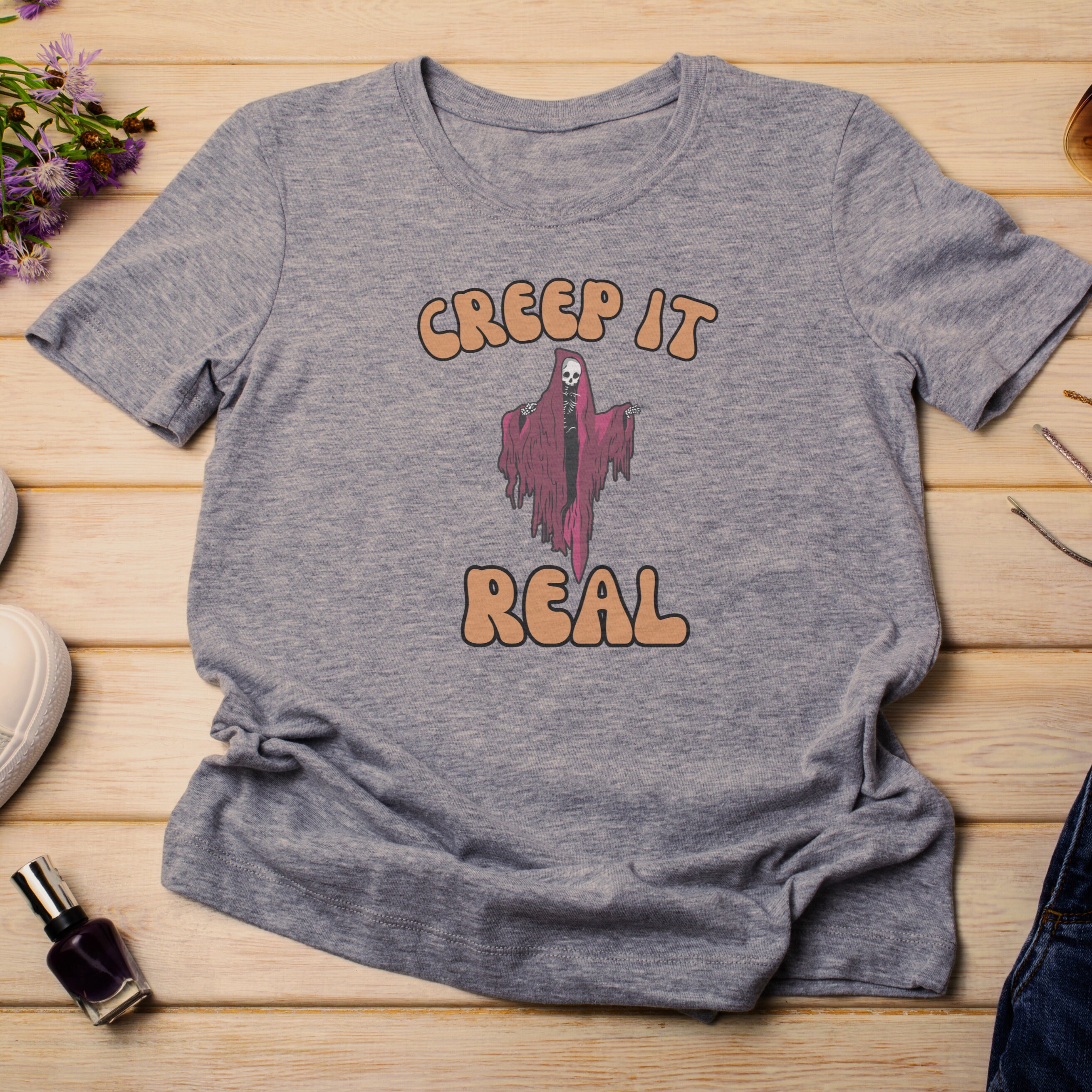 Creep It Real Spooky T-shirt Unisex Heavy Cotton Tee Retro Inspired ...