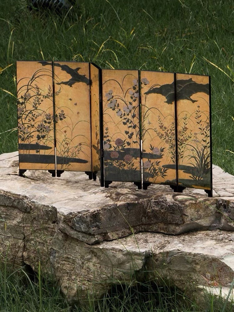 Japanese Antique Style Tabletop Miniature Folding Screen - Etsy