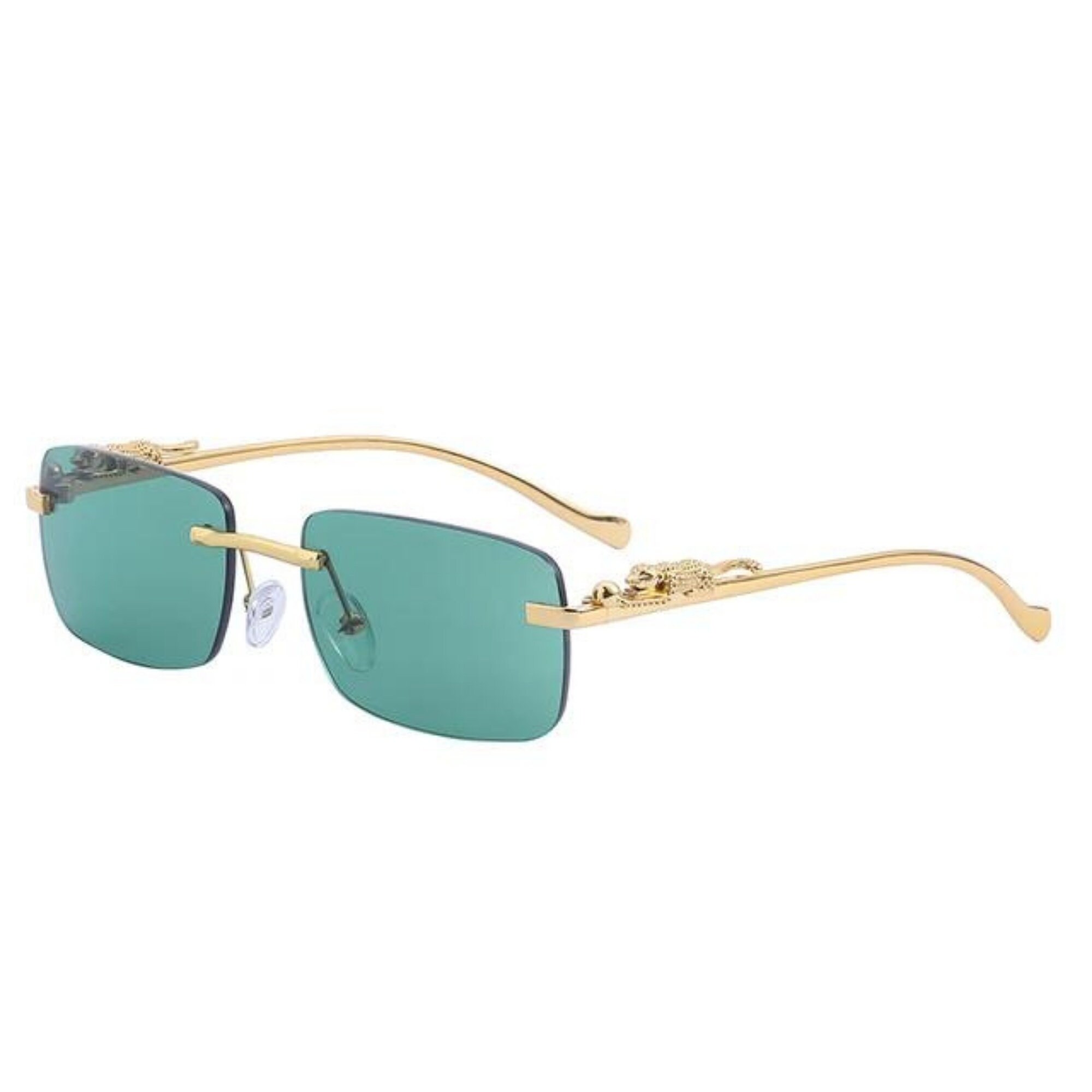 Vintage Buffs Gold Panther Frame Multi-color Luxury Retro Glasses ...