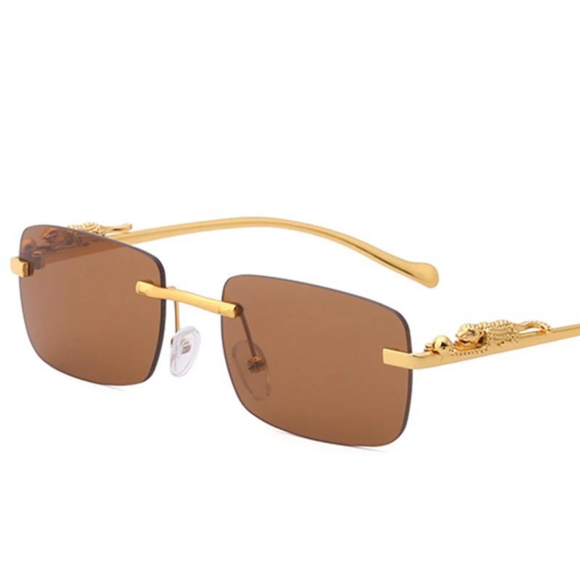 Vintage Buffs Gold Panther Frame Multi-color Luxury Retro Glasses ...