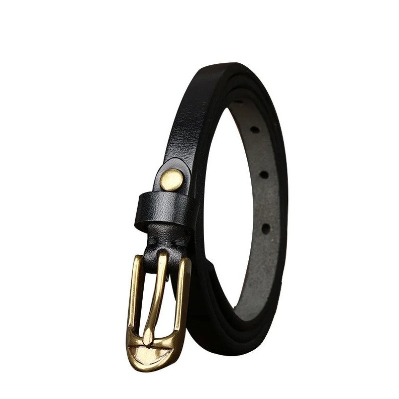 Genuine Leather Belt Women Copper Buckle Luxury Strap Female Belt New ...