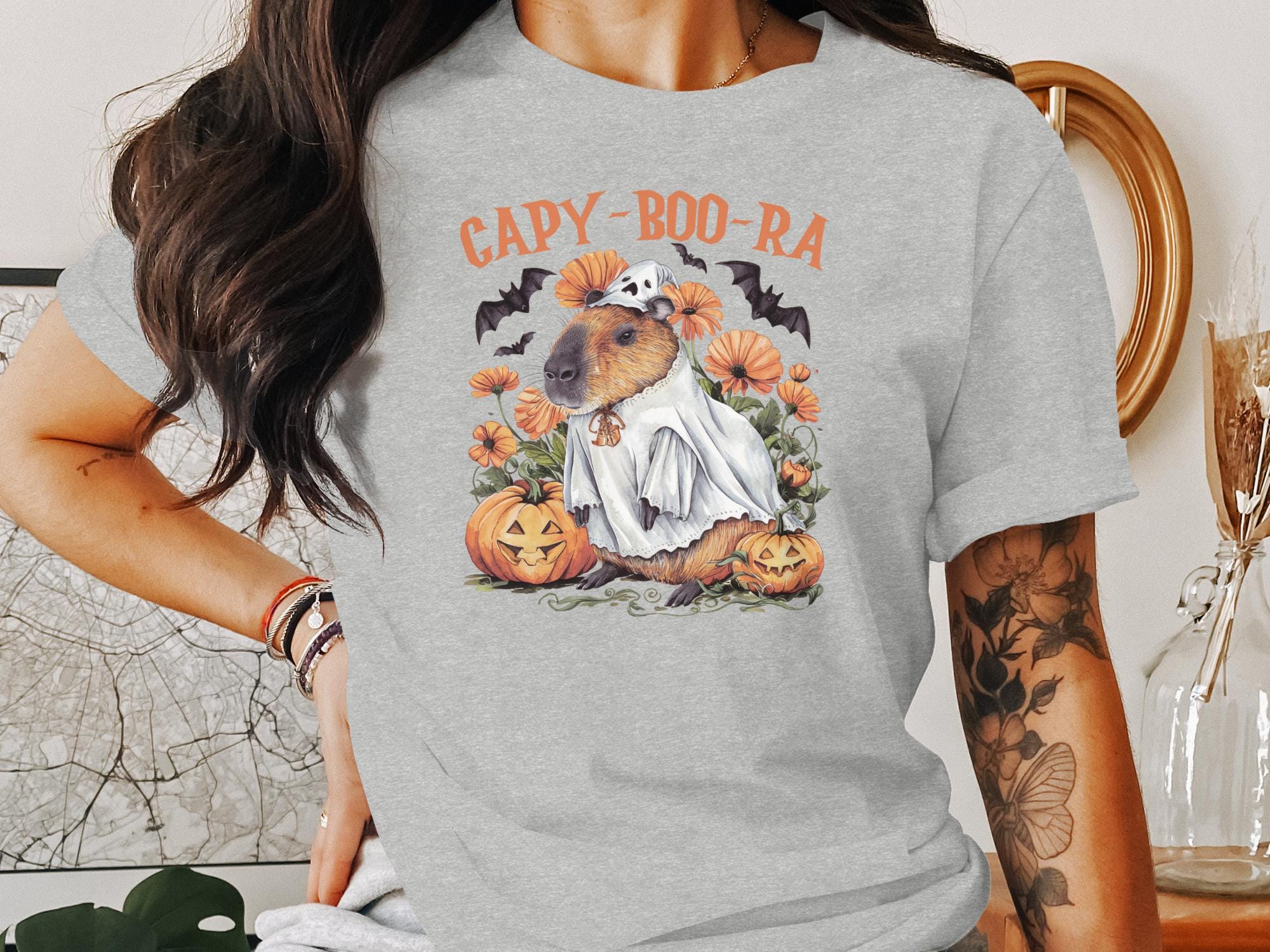 Funny Halloween Capybara Ghost T-shirt, Capybara Boo Ghost Shirt ...