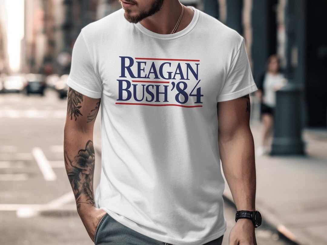 Vintage Reagan Bush '84 Campaign T-shirt, Retro Political Apparel for ...